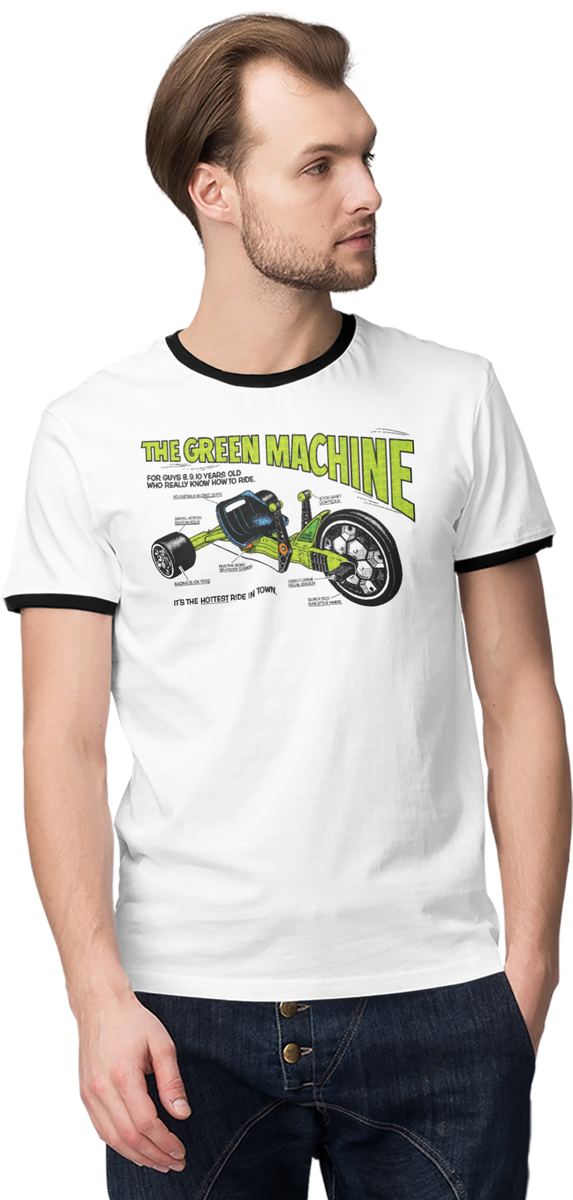 ATOM AGE: "THE GREEN MACHINE" RINGER TEE W BLACK SLEEVES – Atom Age ...