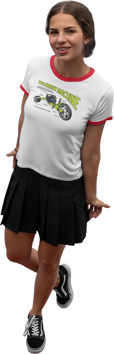 ATOM AGE: "THE GREEN MACHINE" RINGER TEE W RED SLEEVES – Atom Age ...