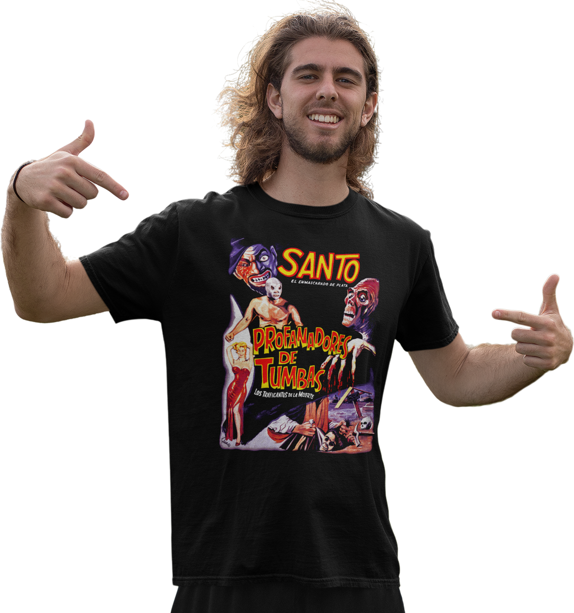 ATOM AGE: LOS LUCHADORES: EL SANTO - "PROFANDORES DE TUMBAS" T-SHIRT ...