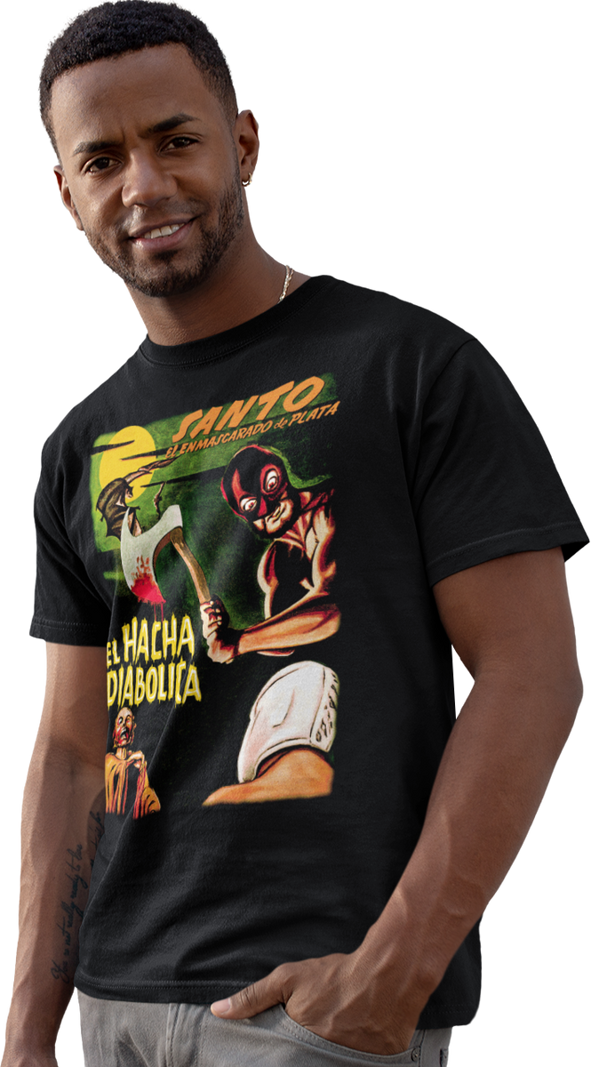 ATOM AGE: LOS LUCHADORES: EL SANTO - "EL HACHA DIABOLICA" T-SHIRT ...