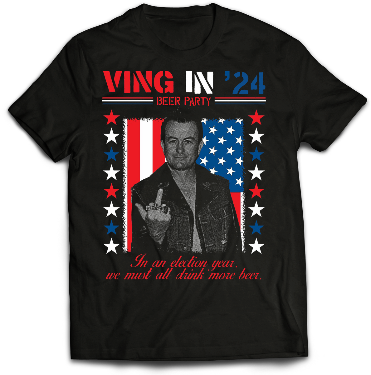 LEE VING "WE MUST ALL DRINK MORE BEER" 2024 CAMPAIGN T-SHIRT – Atom Age ...
