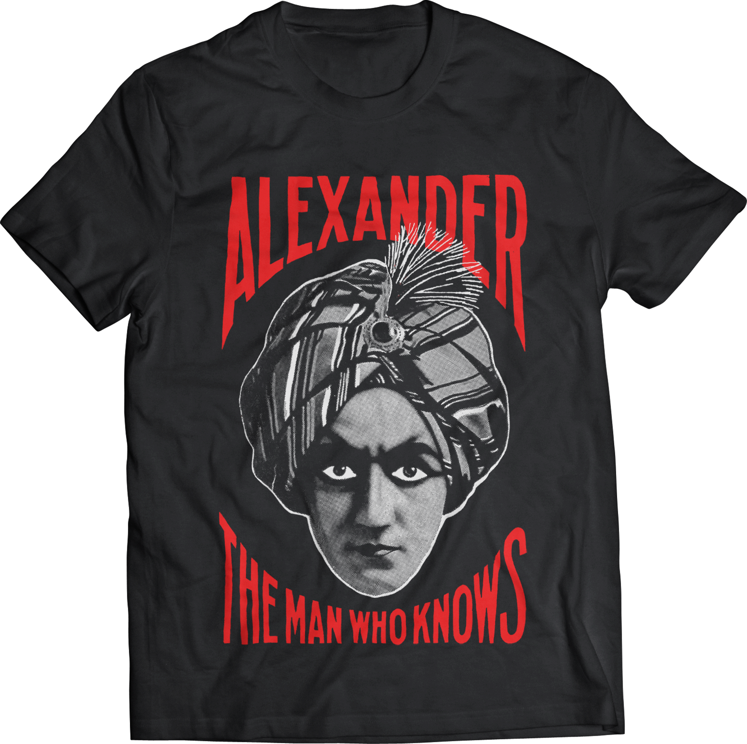 ATOM AGE: "ALEXANDER - THE MAN WHO KNOWS" T-SHIRT – Atom Age Industries