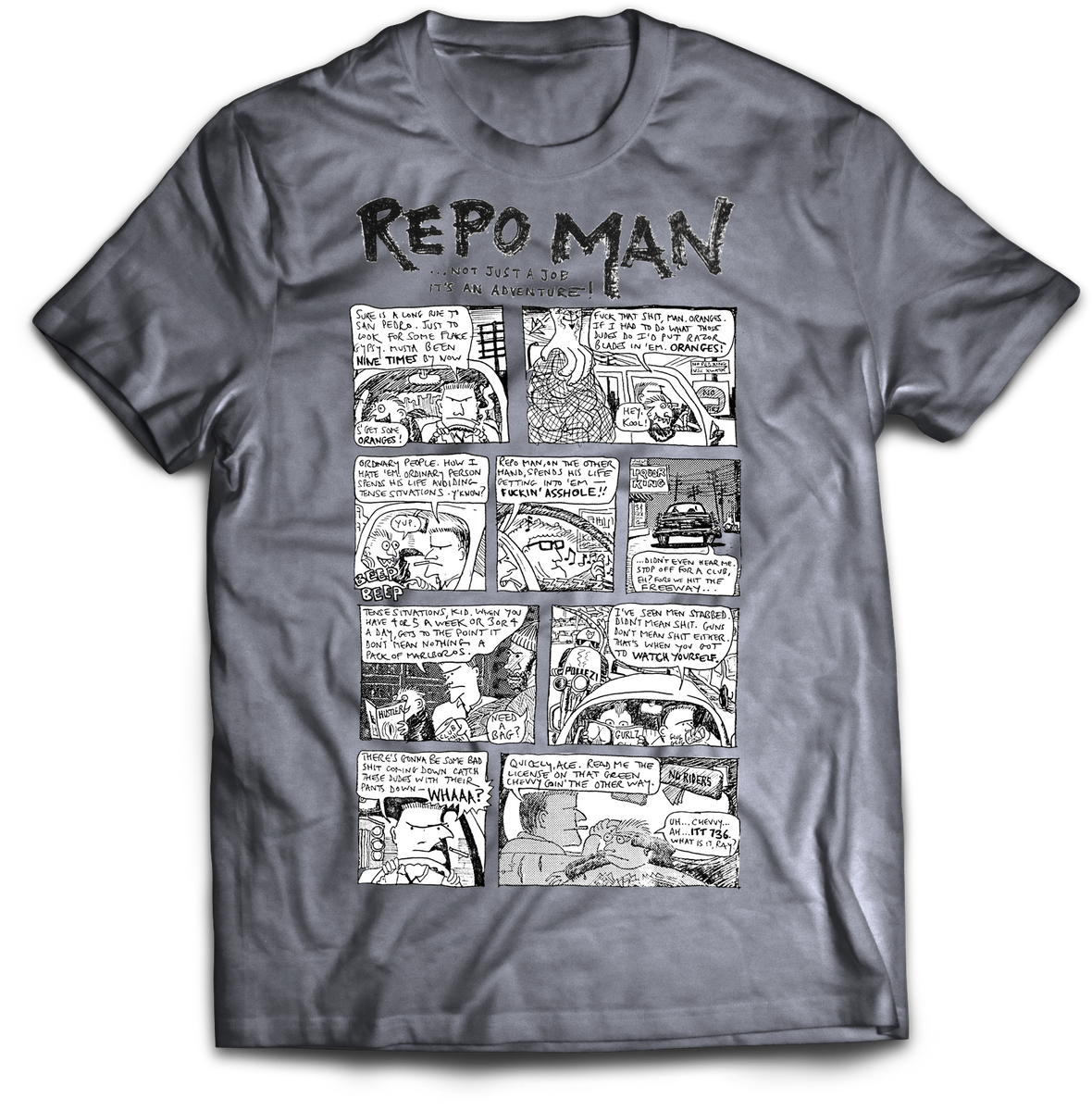 REPO MAN: COMIC PAGE 1 T-SHIRT – Atom Age Industries