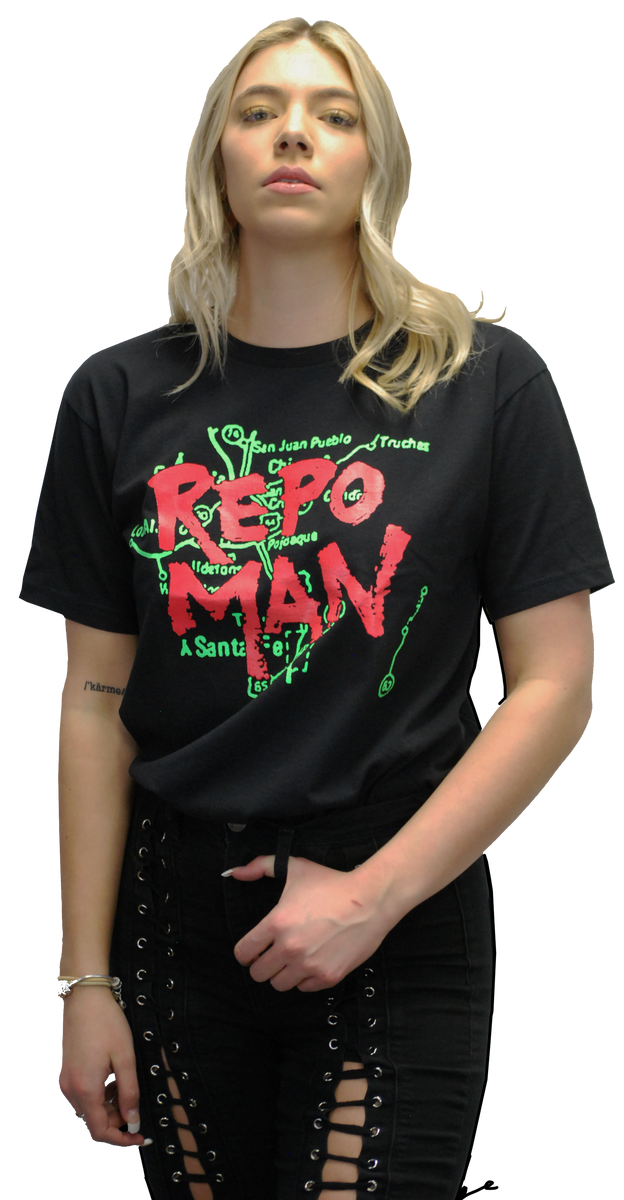 REPO MAN: "LOGO AND MAP" T-SHIRT – Atom Age Industries